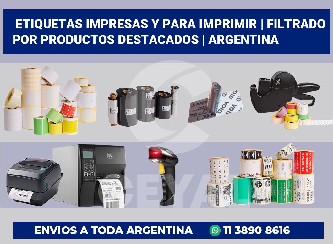 Etiquetas impresas y para imprimir | Filtrado por productos destacados ...