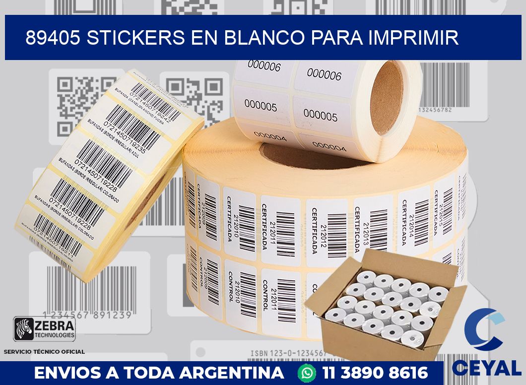89405 STICKERS EN BLANCO PARA IMPRIMIR - Etiquetado Textil