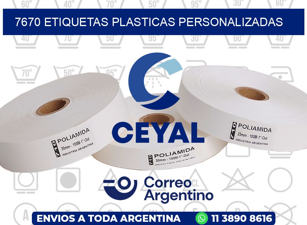 7670 ETIQUETAS PLASTICAS PERSONALIZADAS - Etiquetado Textil