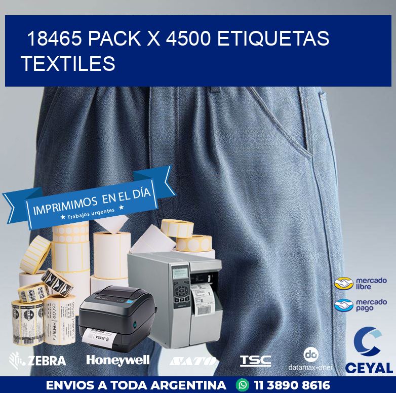 18465 PACK X 4500 ETIQUETAS TEXTILES - Etiquetado Textil