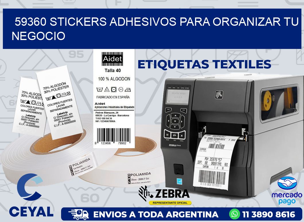 59360 STICKERS ADHESIVOS PARA ORGANIZAR TU NEGOCIO - Etiquetado Textil