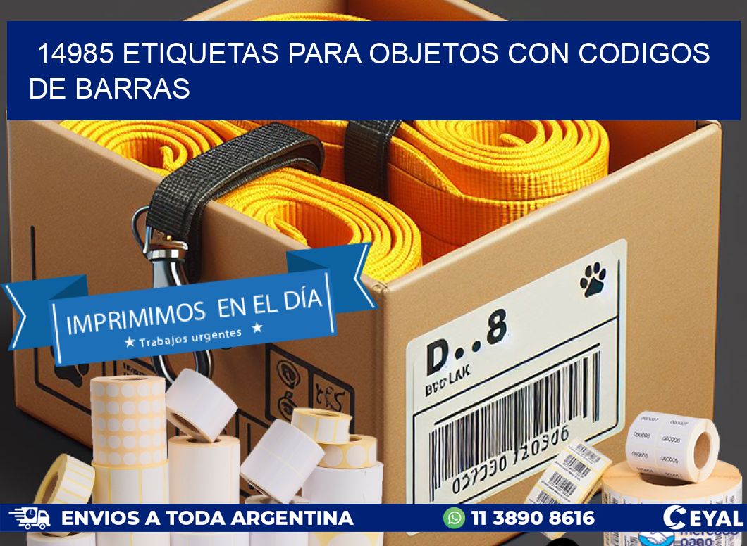 14985 etiquetas para objetos con codigos de barras - Etiquetado Textil