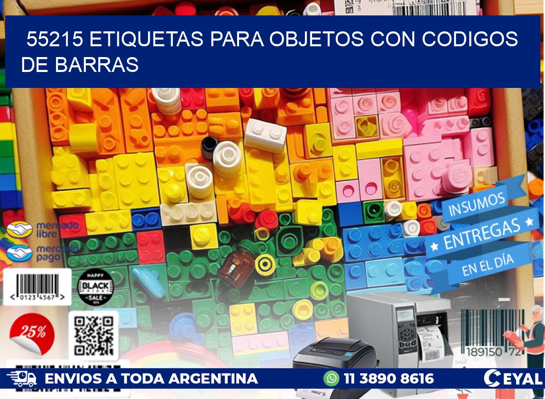 55215 ETIQUETAS PARA OBJETOS CON CODIGOS DE BARRAS - Etiquetado Textil